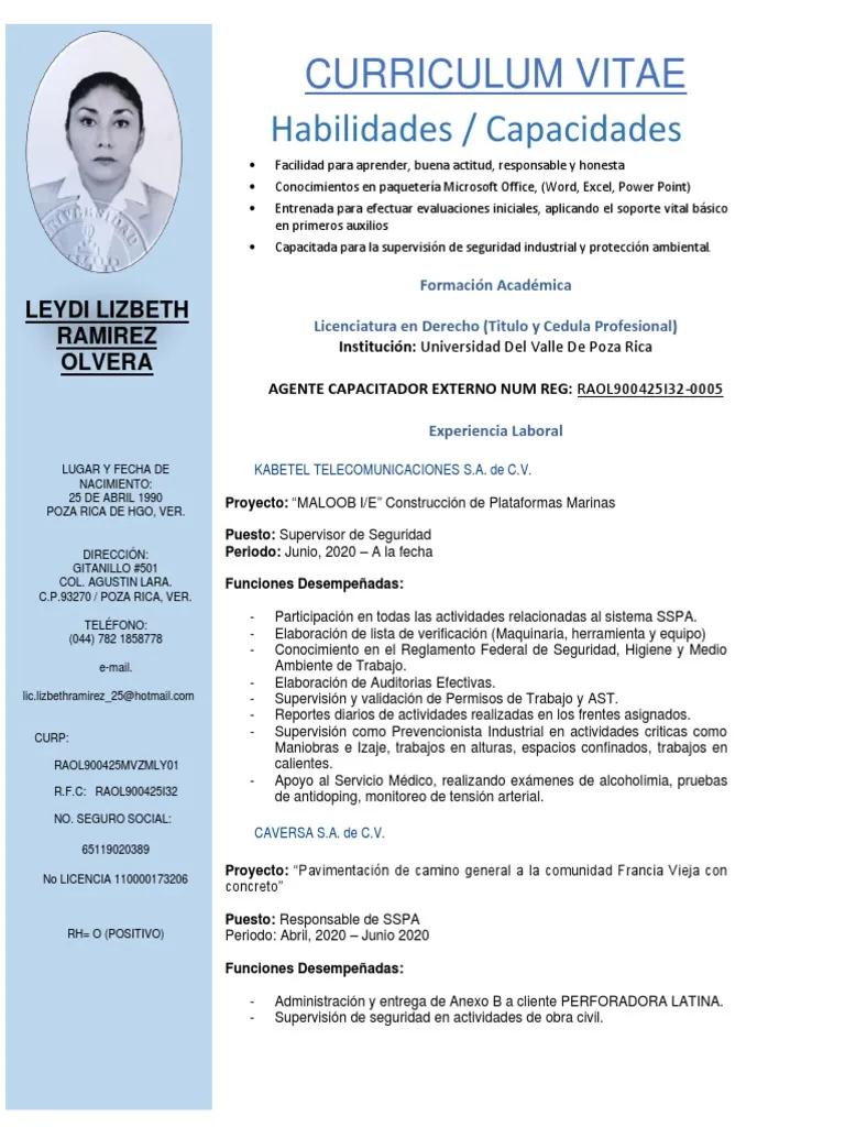 Curriculum supervisor de seguridad e higiene • Armá Tu CV
