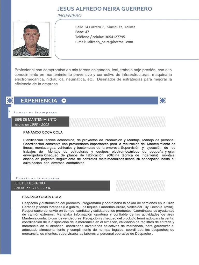 Curriculum supervisor de mantenimiento • Armá Tu CV