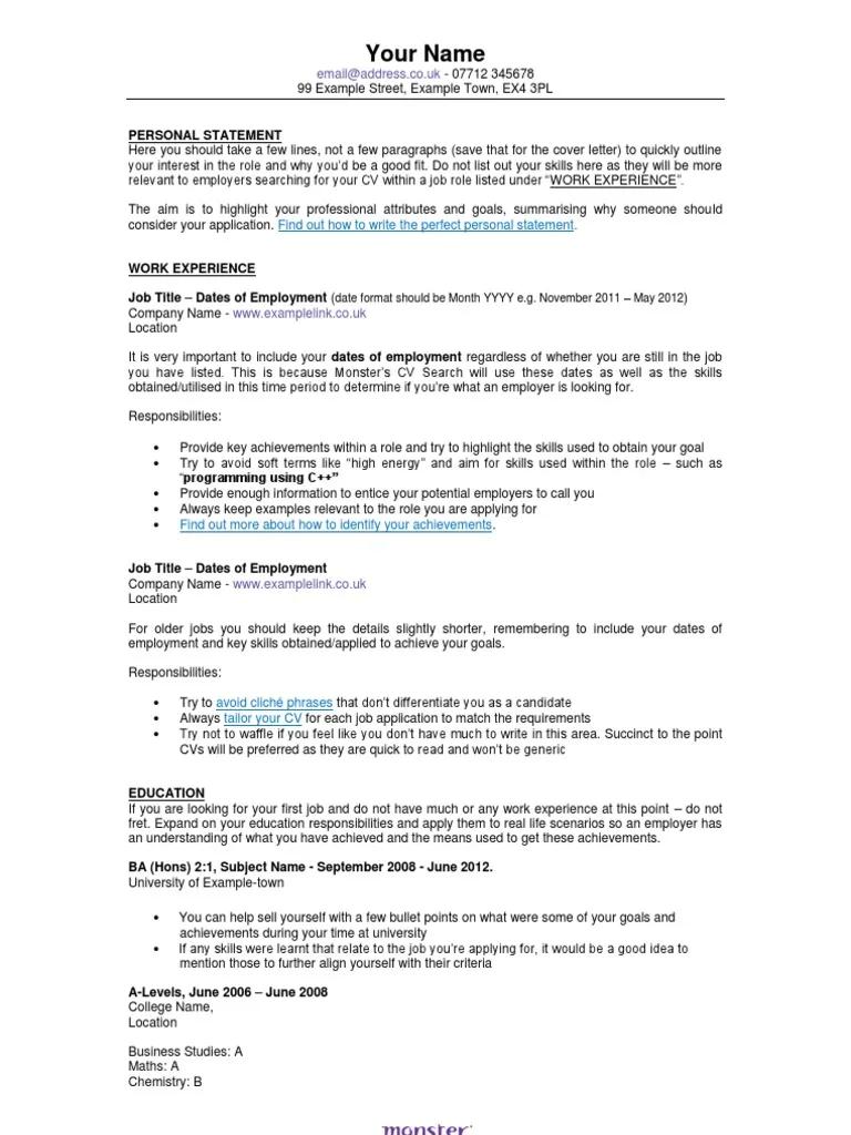 Crea un cv impecable con monster • Armá Tu CV