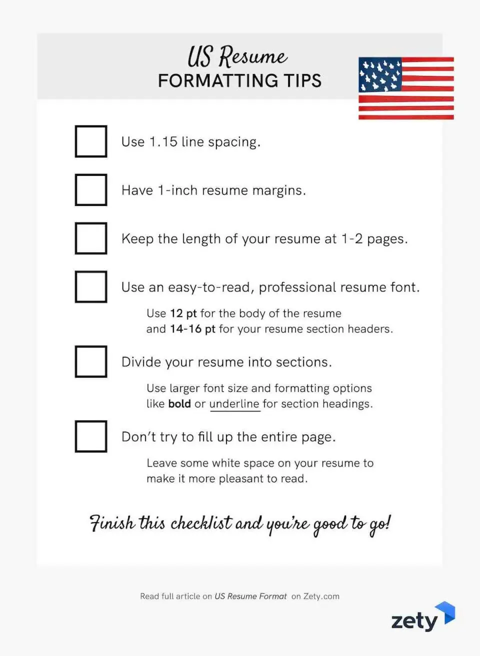American cv format download para resumés estadounidenses • Armá Tu CV